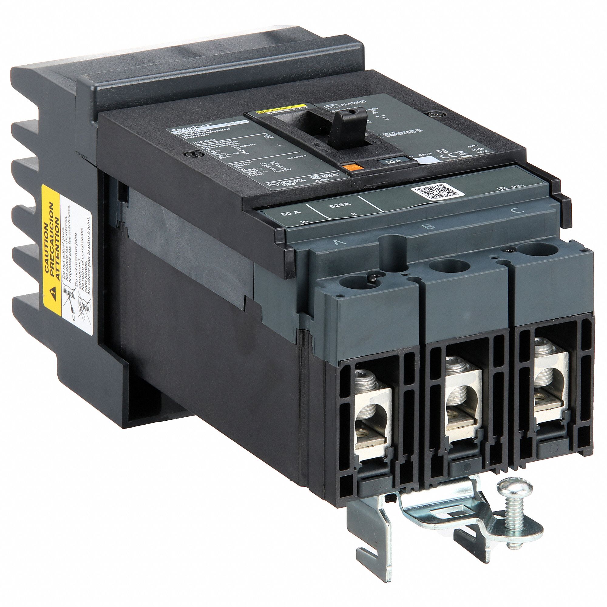 SQUARE D Molded Case Circuit Breaker: 50 A Amps, 65kA at 240V AC, Fixed, Lug, ABC - 2GNN8 ...
