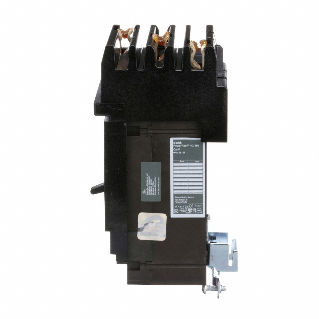 SQUARE D Molded Case Circuit Breaker: 125 A Amps, 65kA at 240V AC, Fixed, Lug, ABC - 2GNT3 ...
