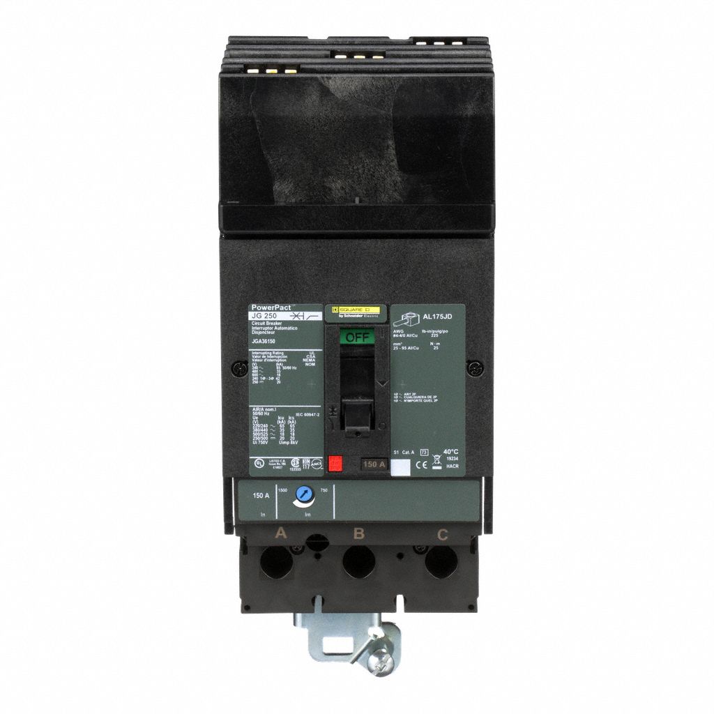 150 A Amps, 25kA at 240V AC, Molded Case Circuit Breaker - 2GNY4|JGA36150 - Grainger