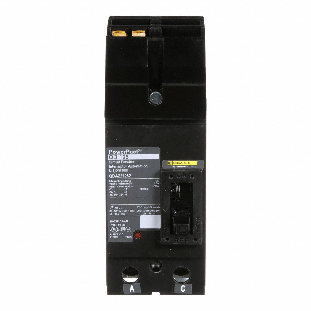 125 A Amps, 25kA at 240V AC, Molded Case Circuit Breaker - 2GPG3|QDA221252 - Grainger