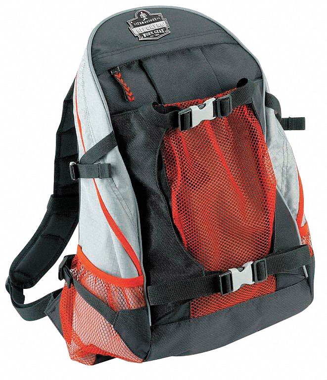 Black/Red/Silver 420-denier Nylon General Duty Backpack; Number of ...