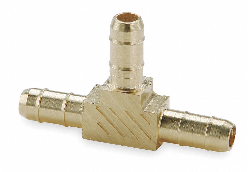 PARKER UNION TEE,3/8 IN OD,PUSH-IN,BRASS - Barbed Tees, Wyes, and ...