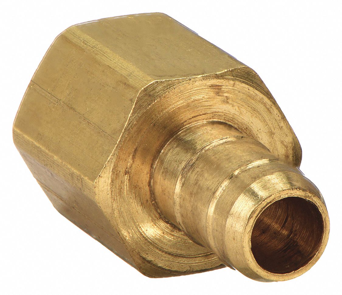 Brass, Barbed x FNPT, Female Connector - 2GUL7|26-4-2 - Grainger
