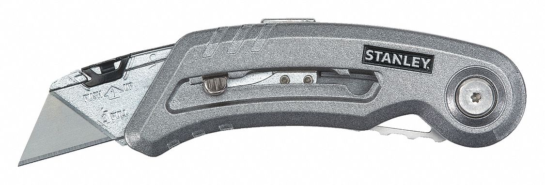 Utility Knife, Silver, Carbon Steel, 4-5/8 in Overall Length, Number of ...