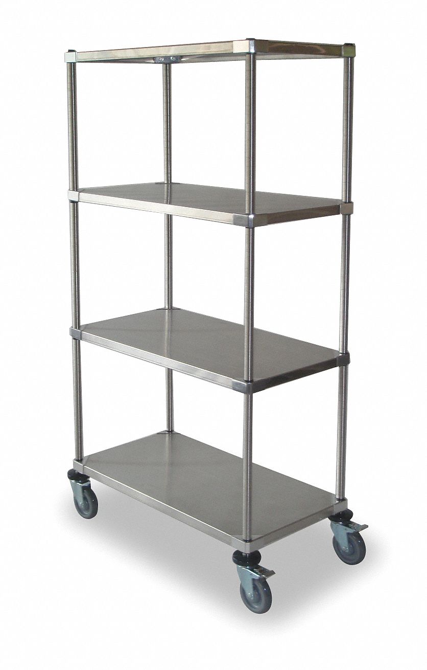 600 lb Load Capacity, Corrosion-Resistant Utility Cart with Flush Metal ...