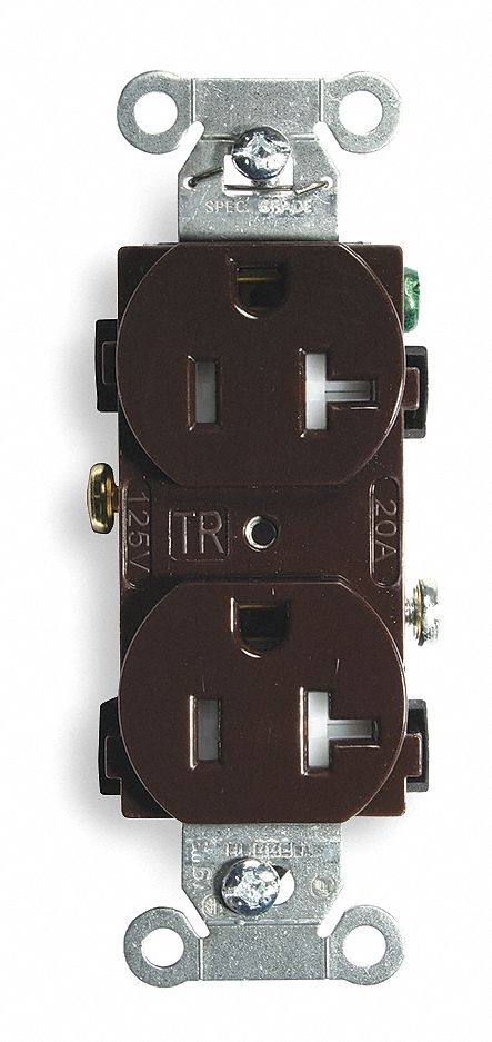 20, Commercial, Receptacle, Brown, Yes Tamper Resistant - Grainger