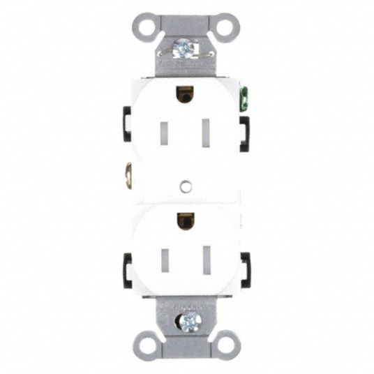 Duplex, 5-15R, Receptacle - 2HDZ5|BR15WHITR - Grainger