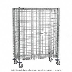 METRO WIRE SECURITY CART WITH ADJUSTABLE SHELVES, 900 LB LOAD CAPACITY ...