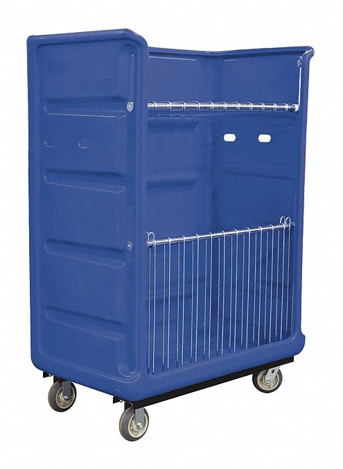 ROYAL BASKET TRUCKS, Blue, (2) Rigid/(2) Swivel, Linen Cart - 2HEG4|G48 ...