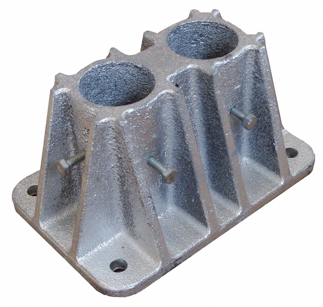 Handrail Section, 4 in Overall Ht, Double Socket Mounting Base - 2HER8 ...