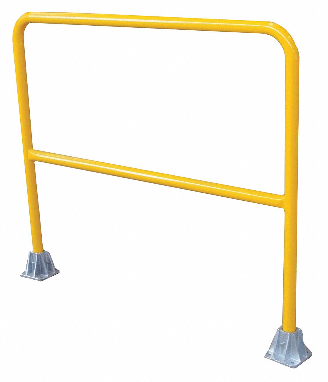 GRAINGER APPROVED 72 inL Steel Handrail Section, Yellow; Round Handrail ...