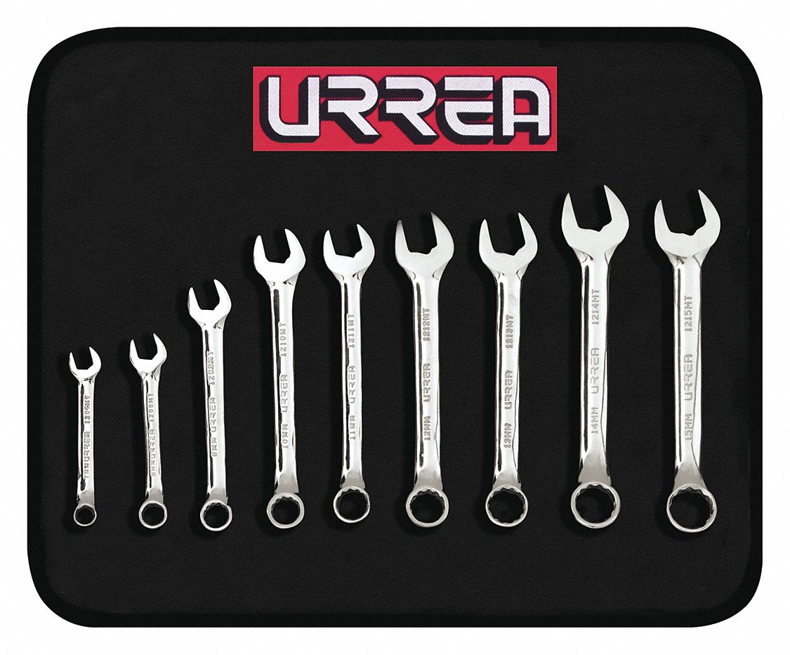 URREA Juego de Llaves Combinadas 9 herramientas Acero Cromo Vanadio 3" a 6" - Juegos de Llaves ...
