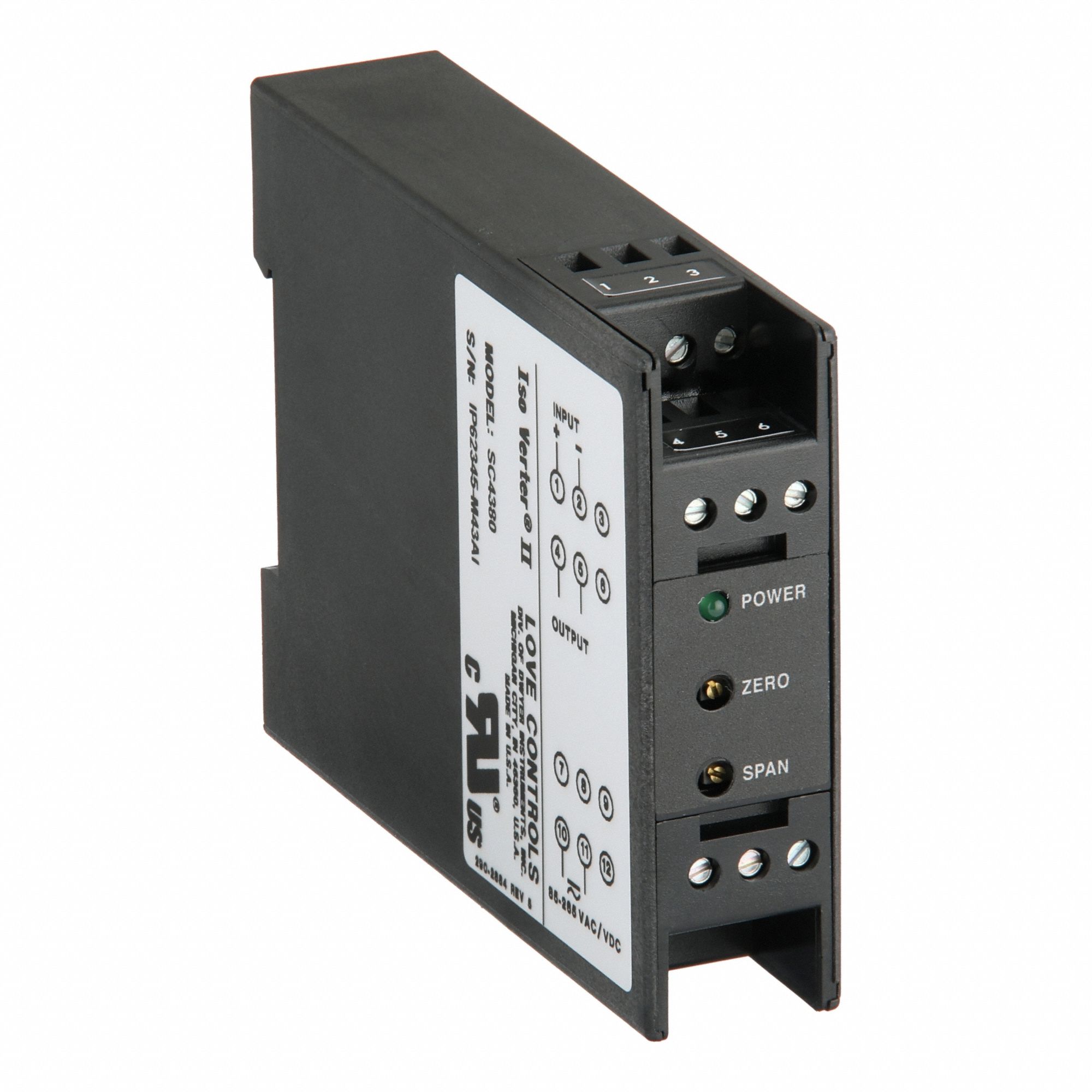 LOVE, DIN Rail Mounting, 0.89 in Overall Dp, Process Signal Conditioner ...