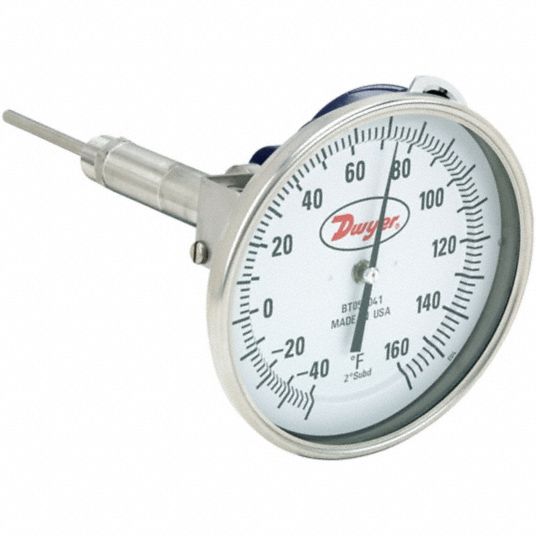 -40° to 160°F, 3/4 in NPT Conduit, Dial Thermometer With Process Output ...