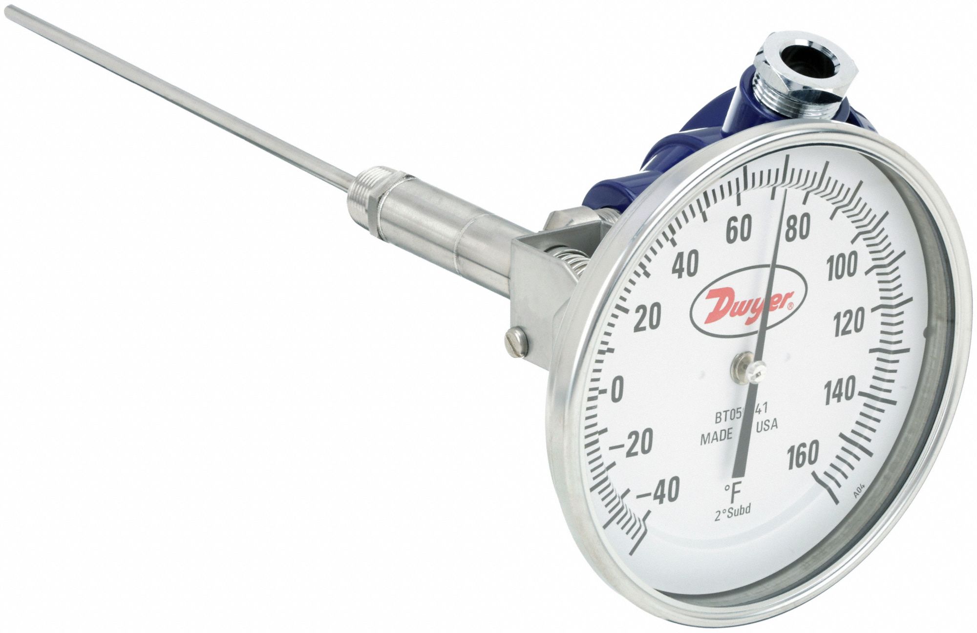 -40° to 160°F, 3/4 in NPT Conduit, Dial Thermometer With Process Output ...