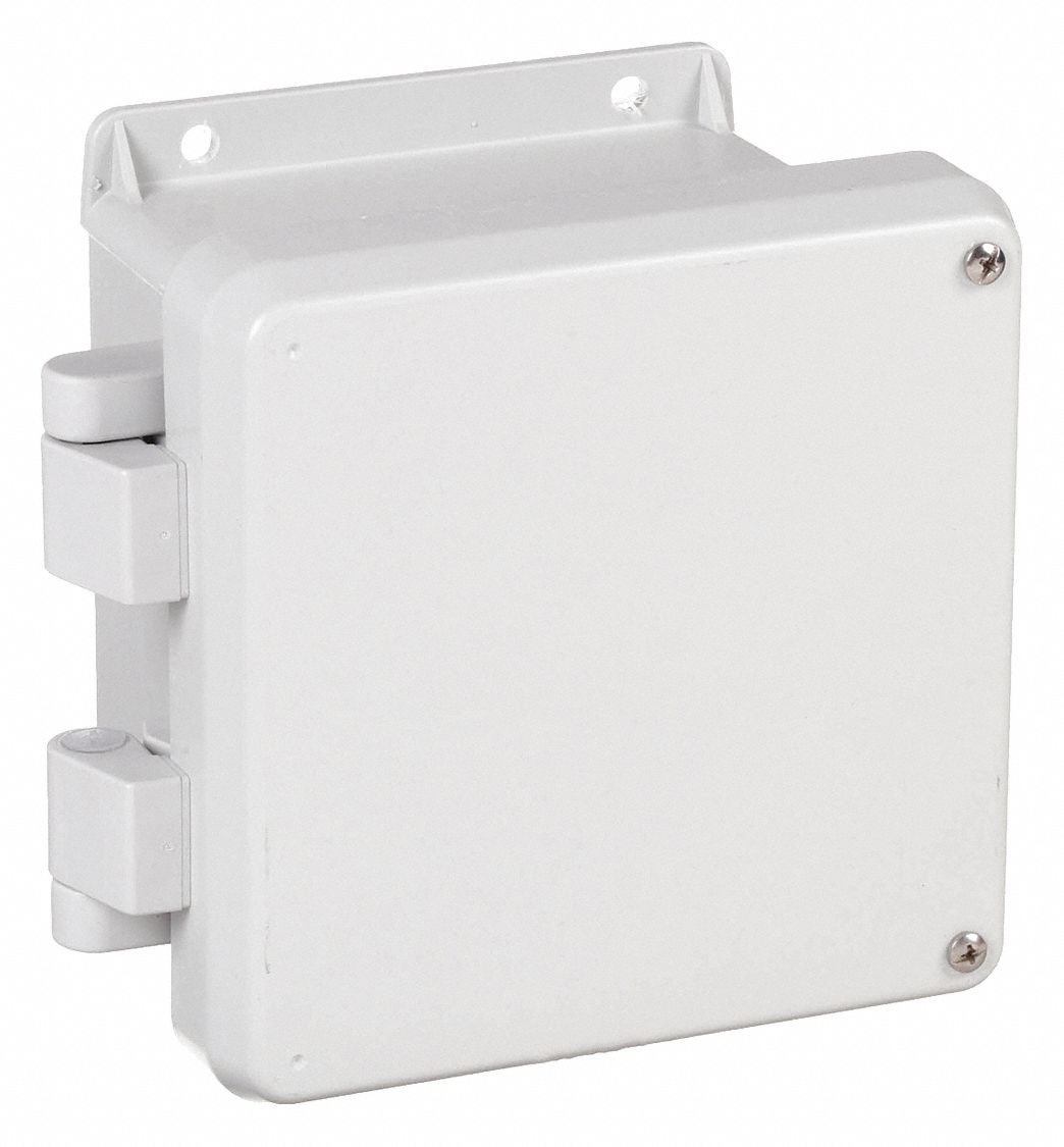 7 inH x 7 inW x 5 inD Non-Metallic Enclosure, Light Gray, Knockouts: No ...