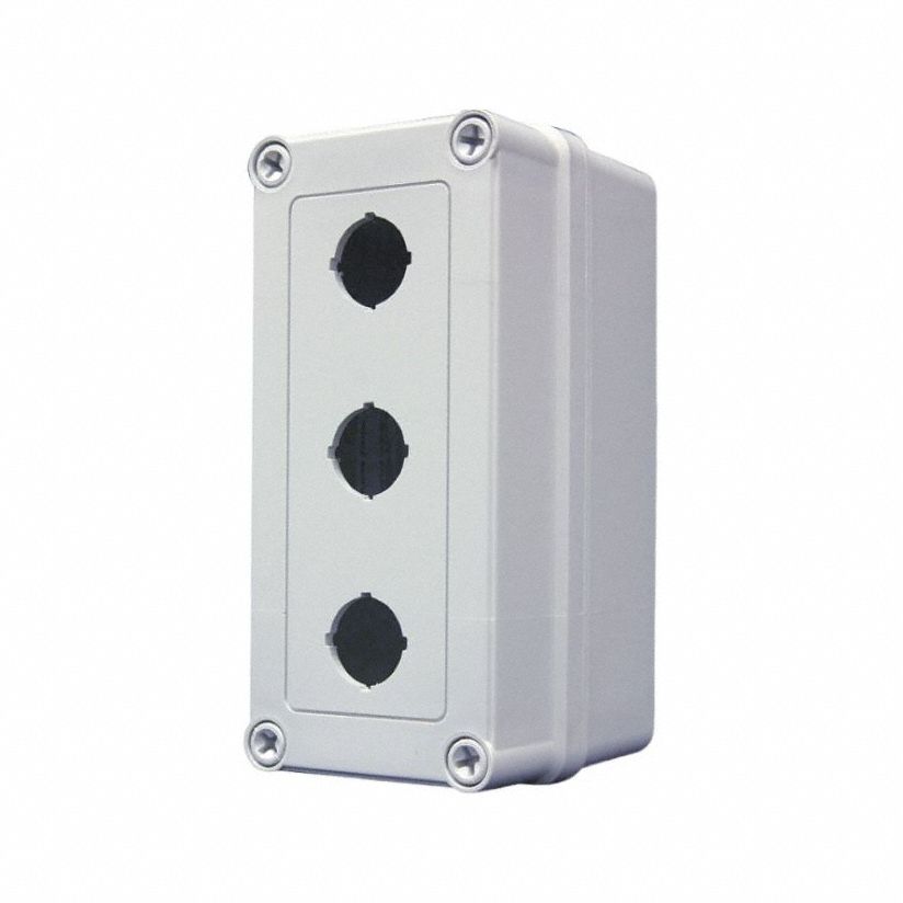 HOFFMAN, 30mm, 3 Holes, Push Button Enclosure - 2HRV8|VM933-PBS3 - Grainger