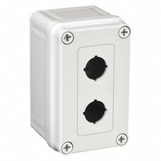 HOFFMAN, 22mm, 2 Holes, Push Button Enclosure - 2HRW2|VM533-PBM2 - Grainger