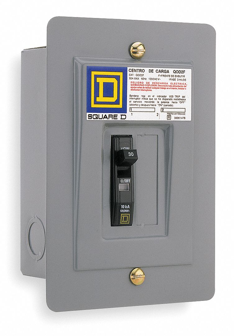 SQUARE D Centro de Carga,100 Amperes,120/240VCA Voltaje,Número de Espacios: 8 - 2HT17 | QOD8F ...