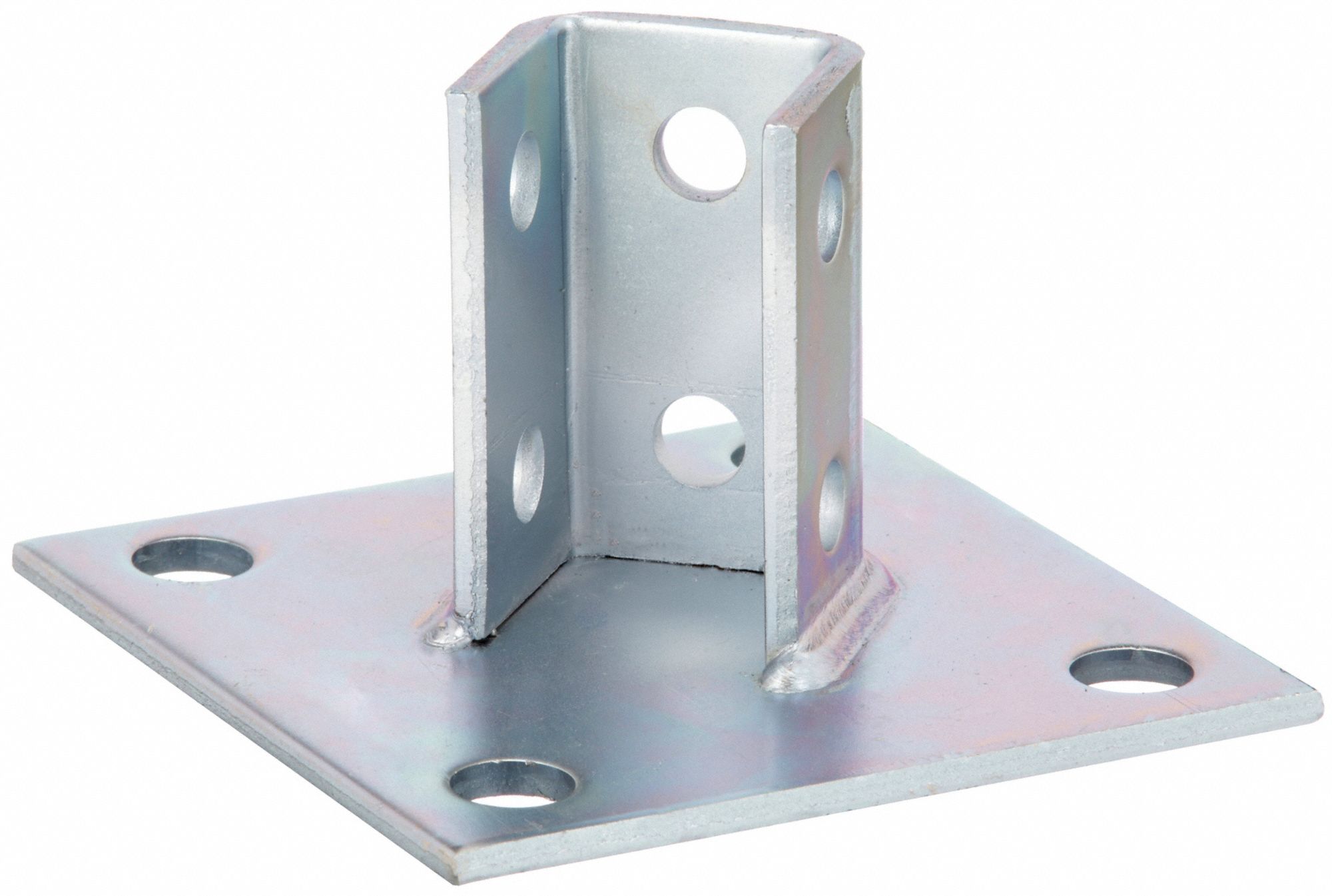 1 5/8 in x 1 5/8 in For Strut Channel Size, Electroplated, Post Bases ...