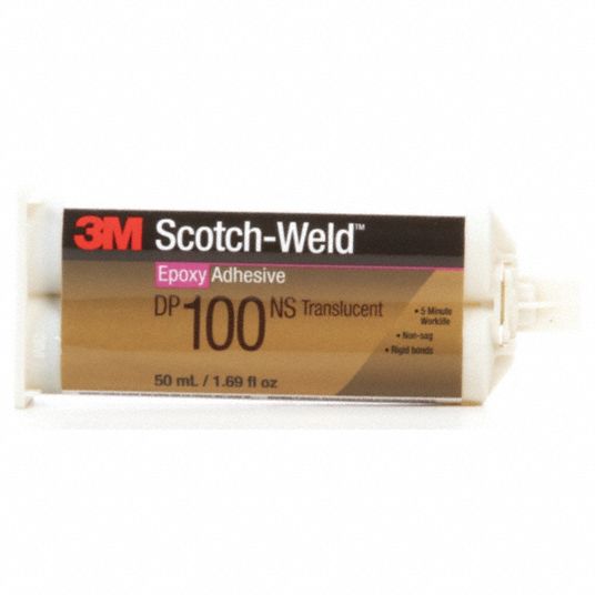 3M Series DP100NS, Epoxy Adhesive, Dual-Cartridge, 1.69 oz, Clear, 5 ...