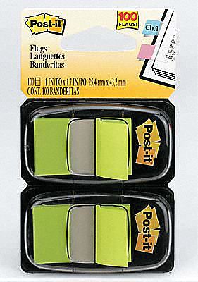 Sticky Flags, 1 in x 1 3/4 in, PK 24 - Grainger