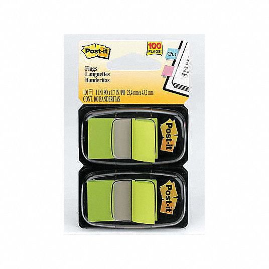 POST-IT Sticky Flags, 1 in x 1 3/4 in, PK 24 - 2JCK2|680-BG2 - Grainger