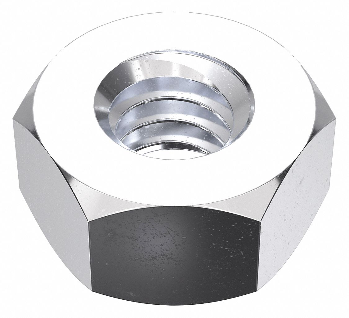 APPROVED VENDOR Tuerca Hexagonal 3/8"-16, Cromado, Grado 2, Acero, Derecha, ASME B18.2.2, PK50 ...