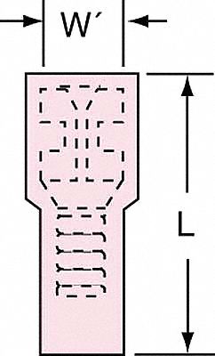 Female Disconnect: Red, Full, Butted, 221 Degrees F, 0.020 in x 0.187 ...