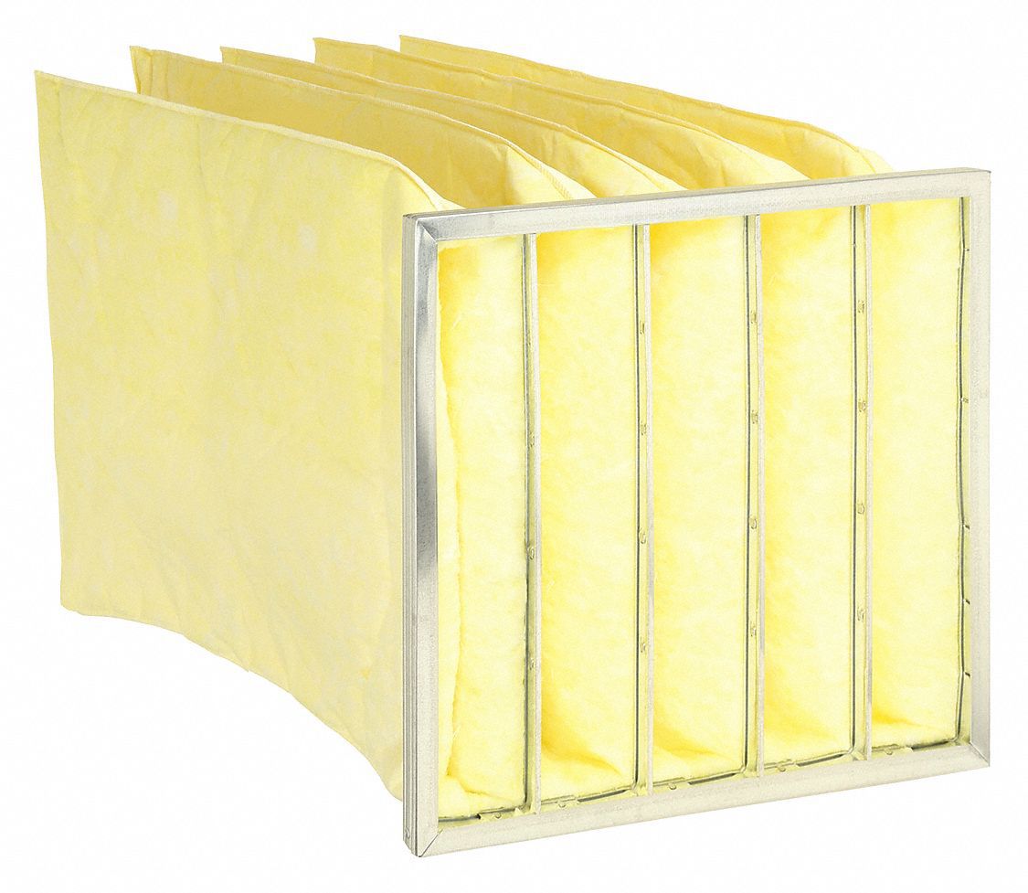 20x20x36 Nominal Filter Size, Yellow, Pocket Air Filter - 2JVC1|2JVC1 ...