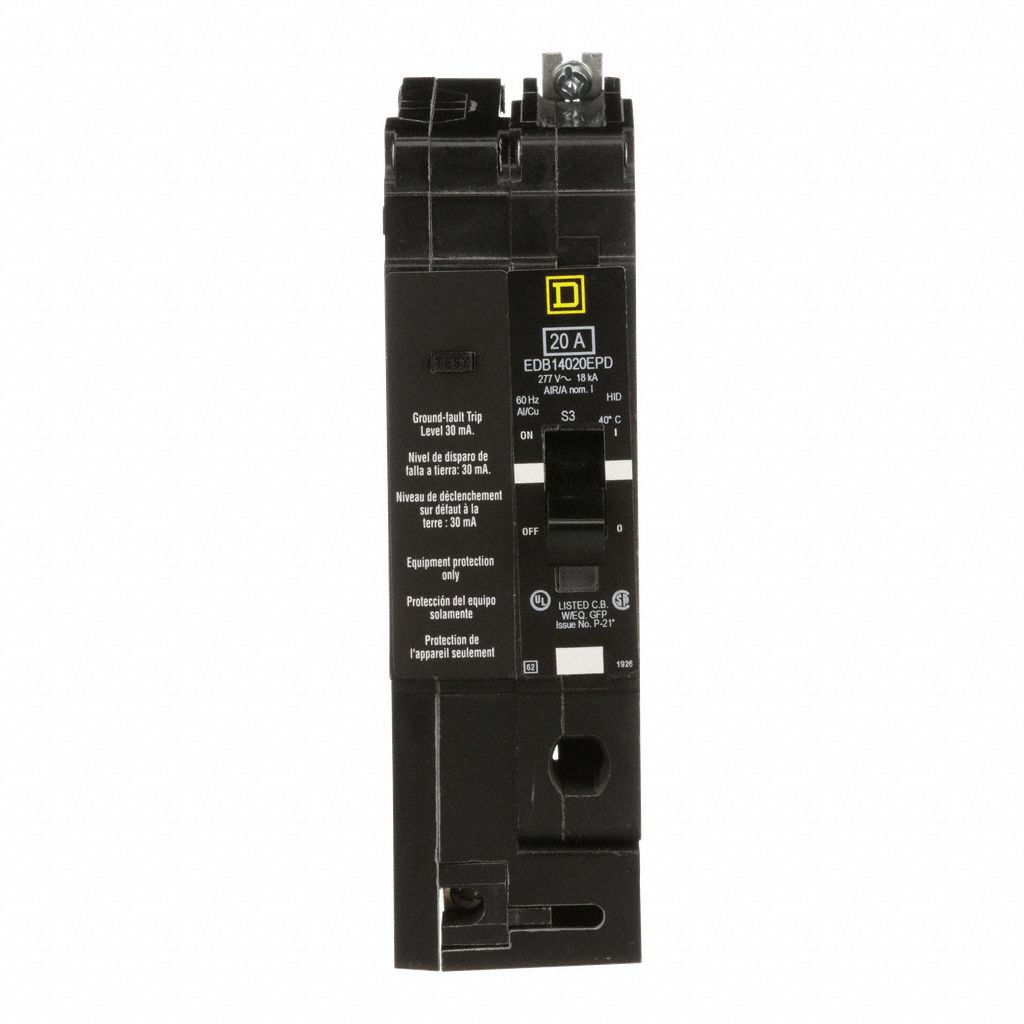 SQUARE D, 20 A, 277V AC, Miniature Circuit Breaker - 2JWC6|EDB14020EPD - Grainger