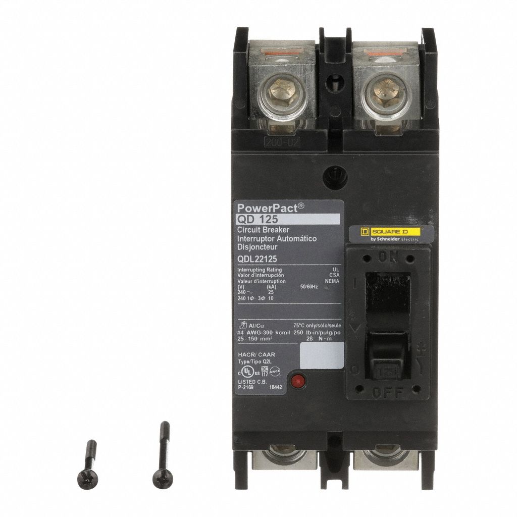 125 A Amps, 25kA at 240V AC, Molded Case Circuit Breaker - 2JWY1|QDL22125 - Grainger