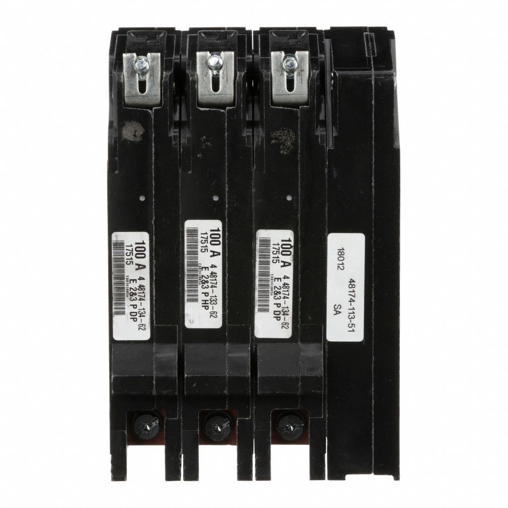 SQUARE D Miniature Circuit Breaker: 100 A, 277/480V AC, Three Phase, 18kA at 277/480V AC, 3 ...