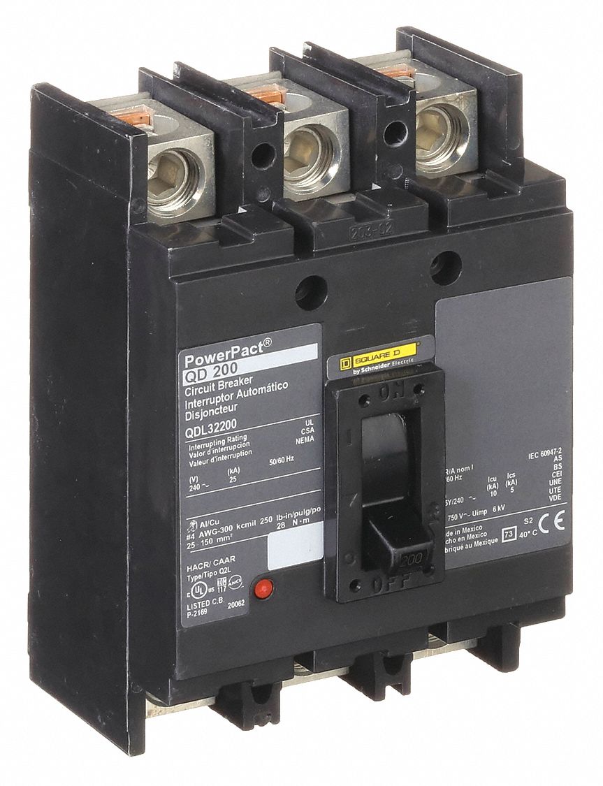 200 A Amps, 25kA at 240V AC, Molded Case Circuit Breaker - 2JXH2|QDL32200 - Grainger