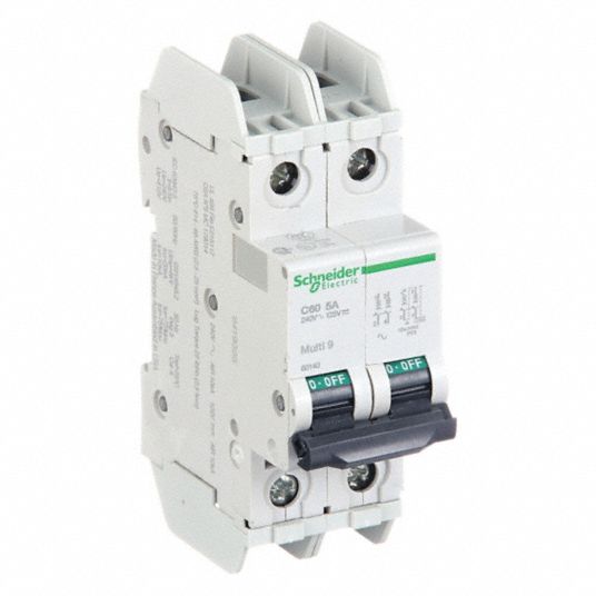 SCHNEIDER ELECTRIC, 5 A Amps, 125V DC, IEC Miniature Circuit Breaker ...