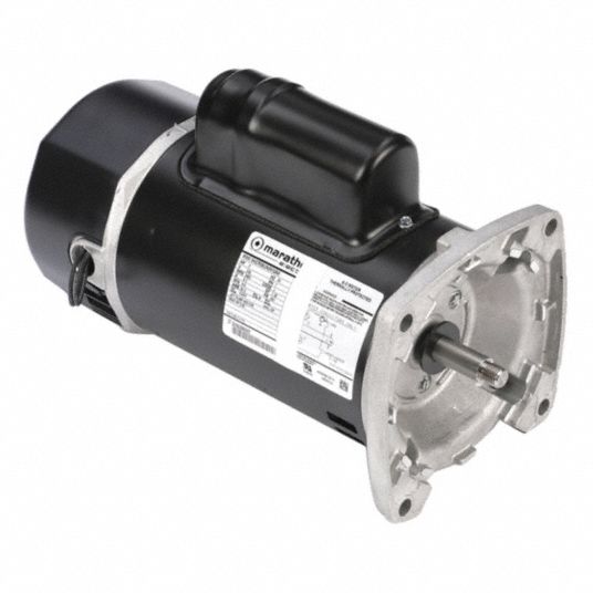 MARATHON MOTORS, Face Mounting, 2 HP, Square Flange Pool Pump Motor ...