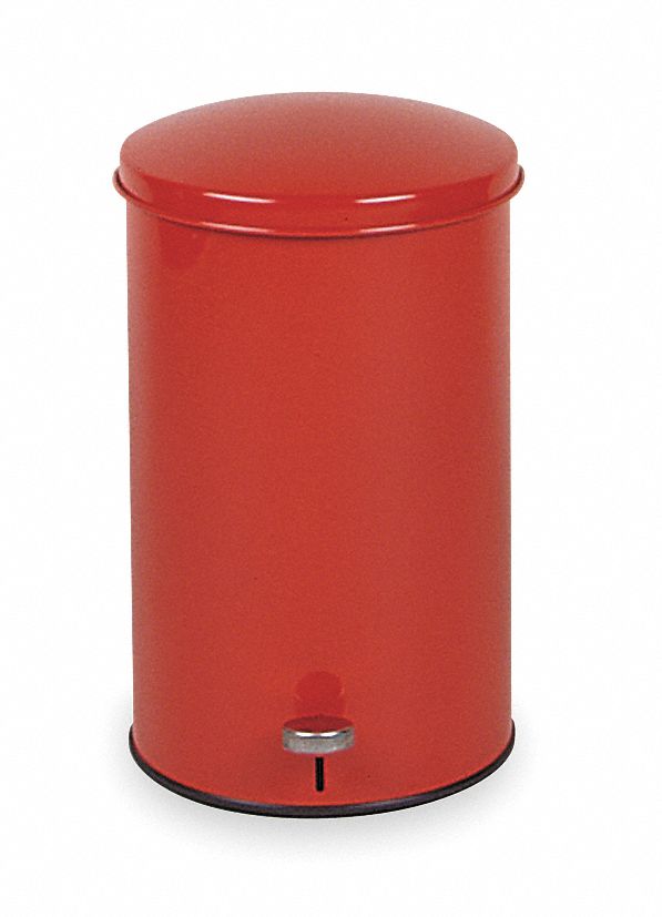 3 1/2 gal, Round, Red - Grainger