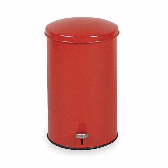 3 1/2 gal, Round, Red - Grainger