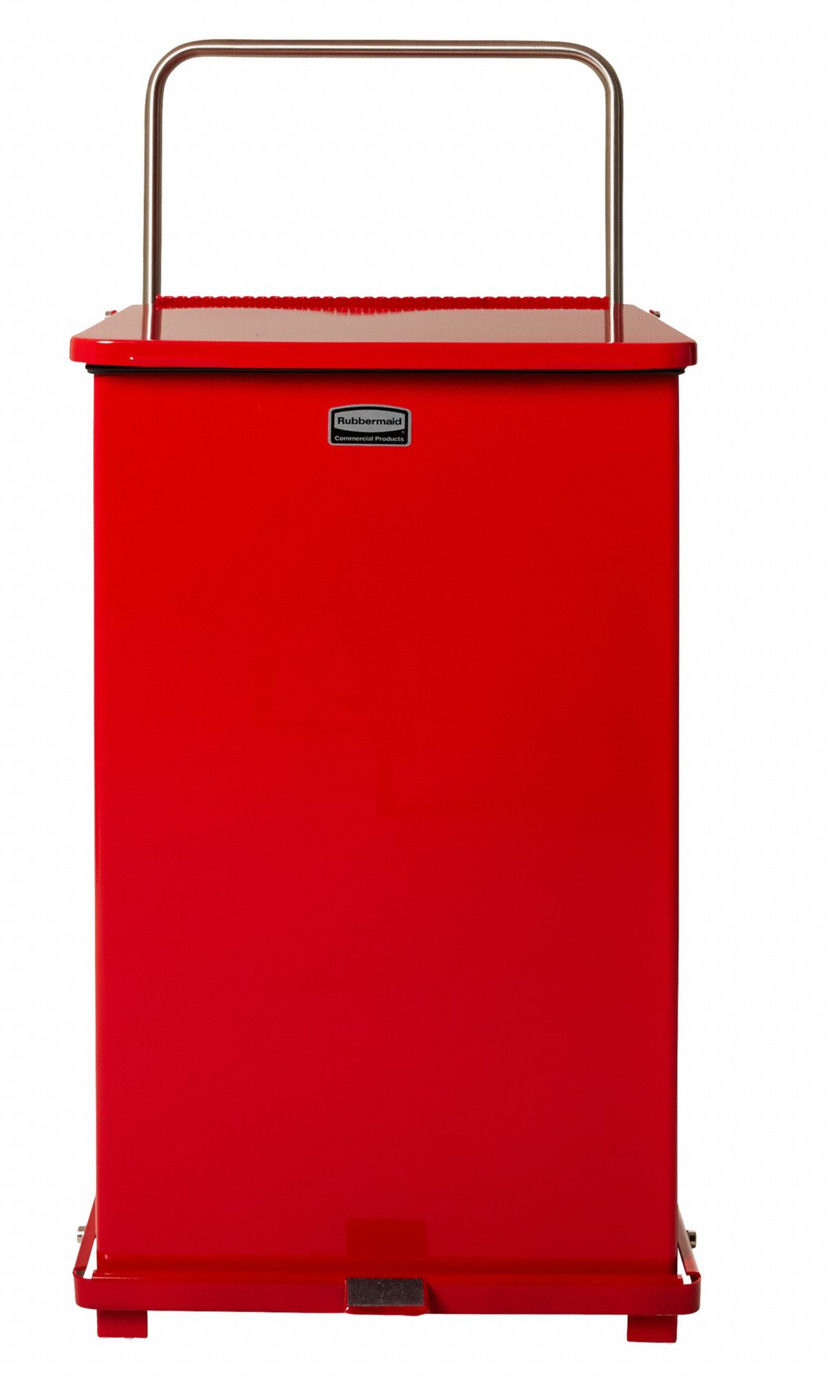 RUBBERMAID COMMERCIAL PRODUCTS Step Can, 40 gal, Wheeled, Square, Metal ...