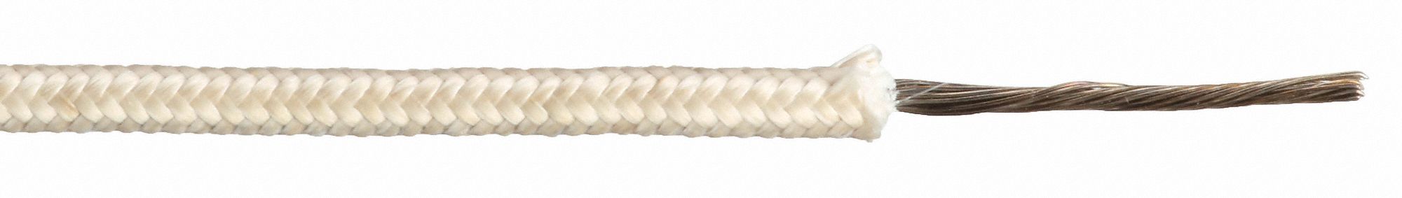 TEMPCO High Temp Lead Wire: 18 AWG Wire Size, Natural, 100 ft Lg, Mica ...