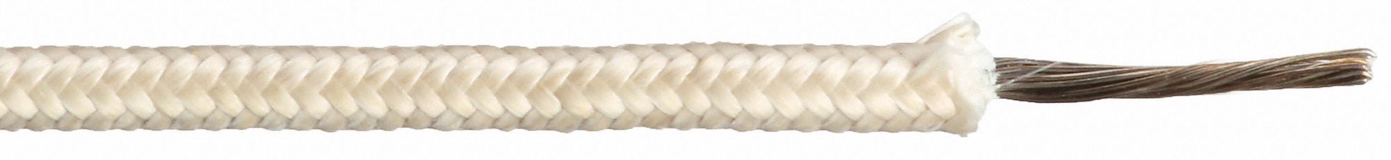 TEMPCO High Temp Lead Wire: 16 AWG Wire Size, Natural, 100 ft Lg ...