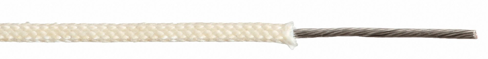 TEMPCO High Temp Lead Wire: 18 AWG Wire Size, Natural, 100 ft Lg ...