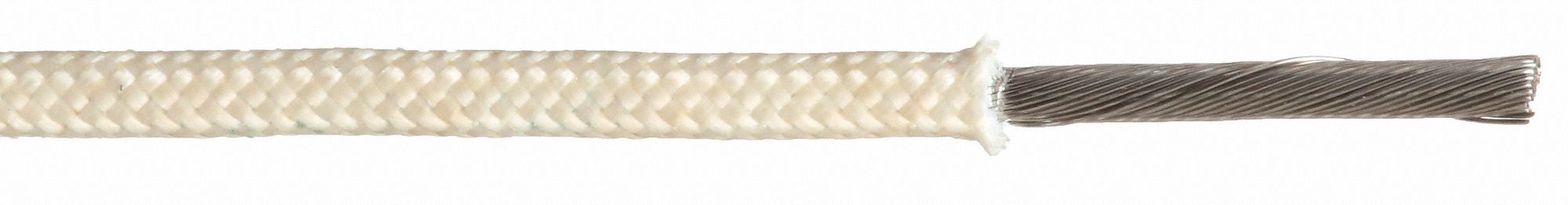 TEMPCO High Temp Lead Wire: 12 AWG Wire Size, Natural, 250 ft Lg ...