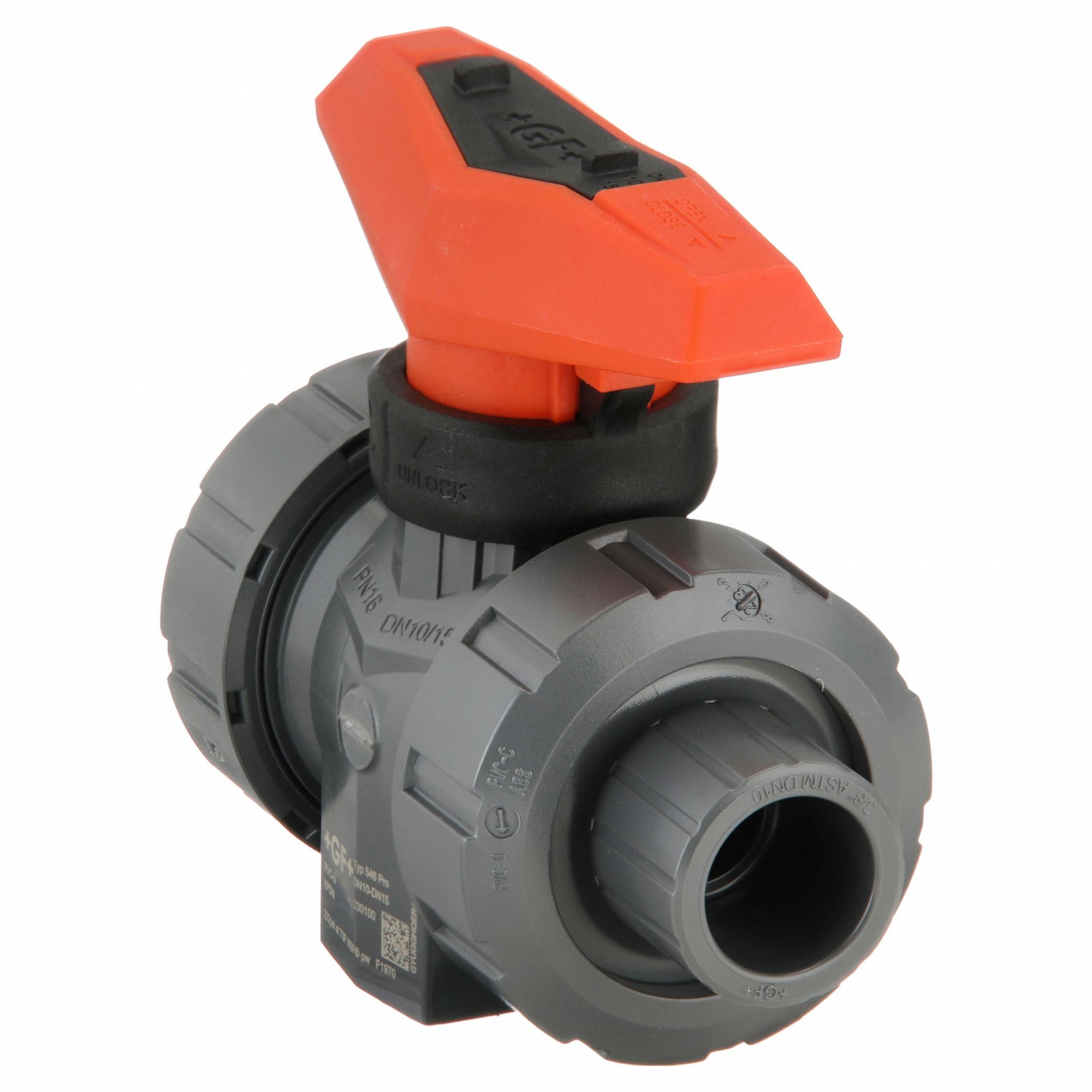 GF PIPING SYSTEMS, 3/8 in, PVC, Manual Two-Way Ball Valve - 2KE46 ...