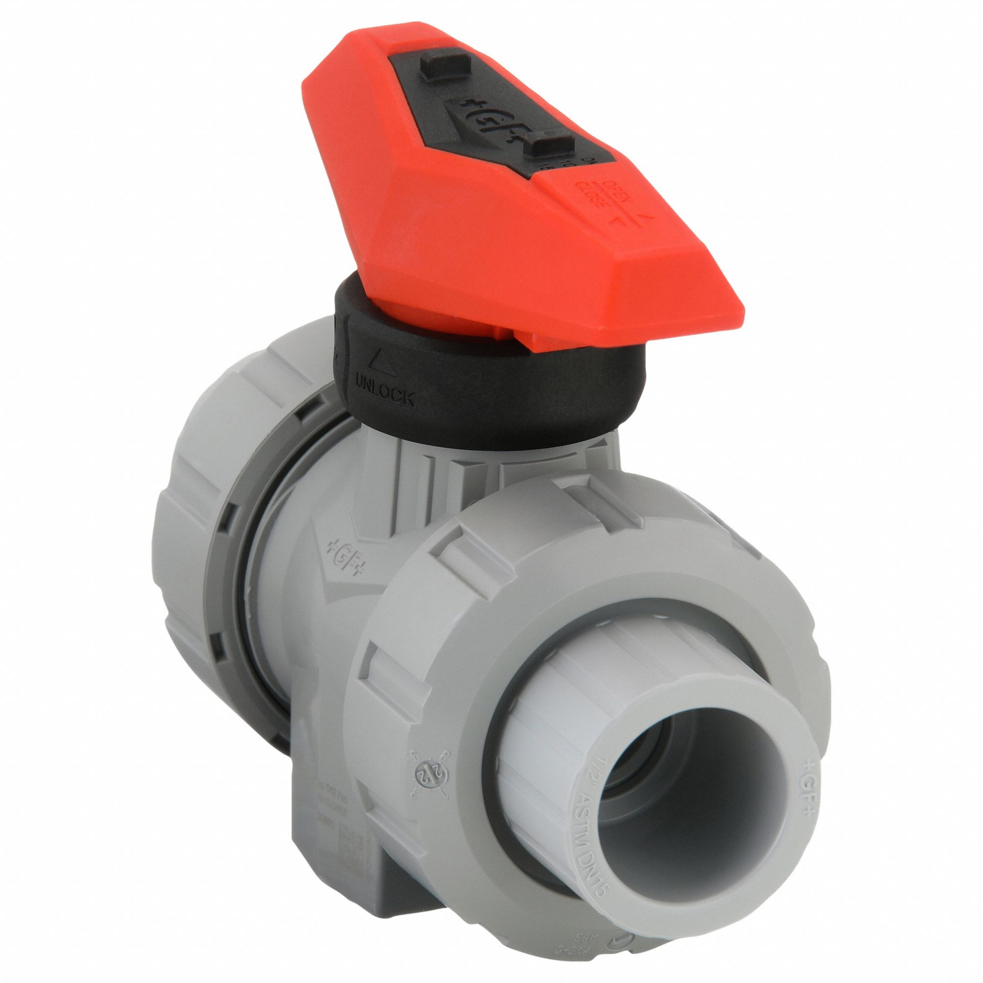 GF PIPING SYSTEMS, 1/2 in, CPVC, Manual Two-Way Ball Valve - 2KE52 ...