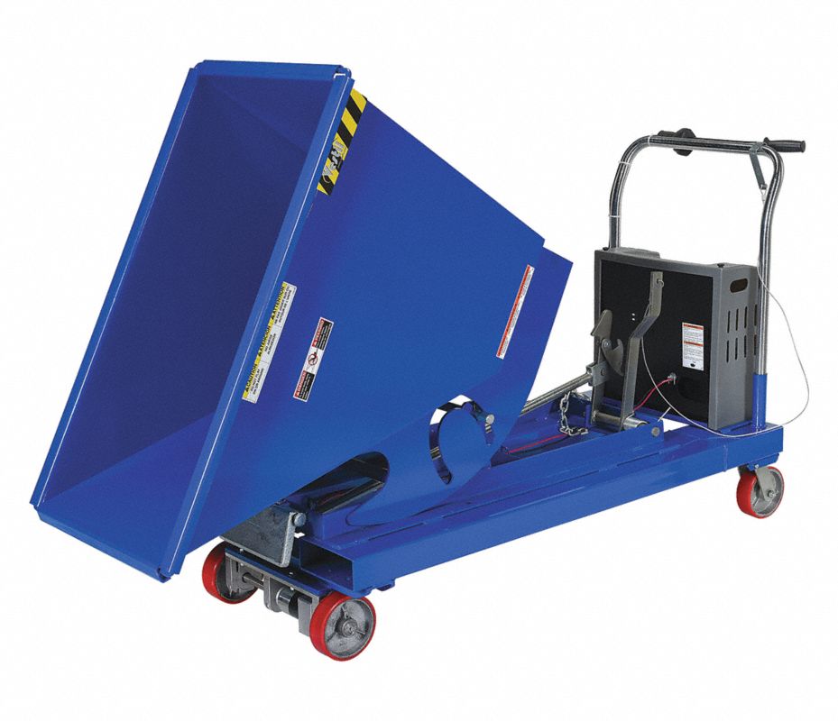 APPROVED VENDOR Tolva de Autovaciado, 1500 lb., Acero, Azul - 2KFC7 ...
