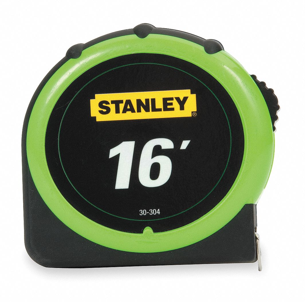16 ft. Steel Tape Measure, Green/Black - Grainger