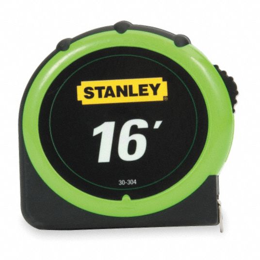 STANLEY 16 ft. Steel Tape Measure, Green/Black - 2KFJ2|30-304 - Grainger