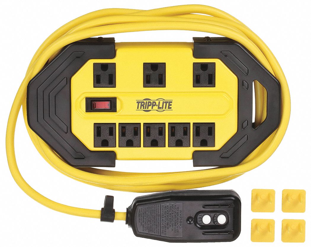 TRIPP LITE, 12 ft Cord Lg, 15 A Max. Amps, Plug-In GFCI with Cord ...
