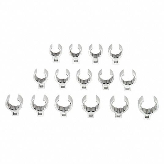 PROTO, Alloy Steel, Chrome, Crowfoot Socket Set - 2KGJ2|J53000CFFN ...